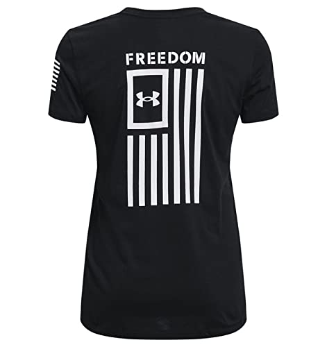 Under Armour Womens New Freedom Flag T-Shirt, Black (001)/White, XX-Large