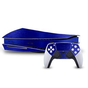 brushed blue metal - air release vinyl decal mod skin kit by system skins - compatible with playstation 5 console (ps5)