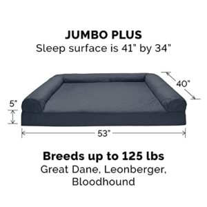 Furhaven Orthopedic Dog Bed for Large Dogs w/ Removable Bolsters & Washable Cover, For Dogs Up to 125 lbs - Quilted Sofa - Iron Gray, Jumbo Plus/XXL