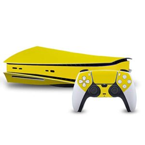 lemon yellow vinyl decal mod skin kit by system skins - compatible with playstation 5 console (ps5)