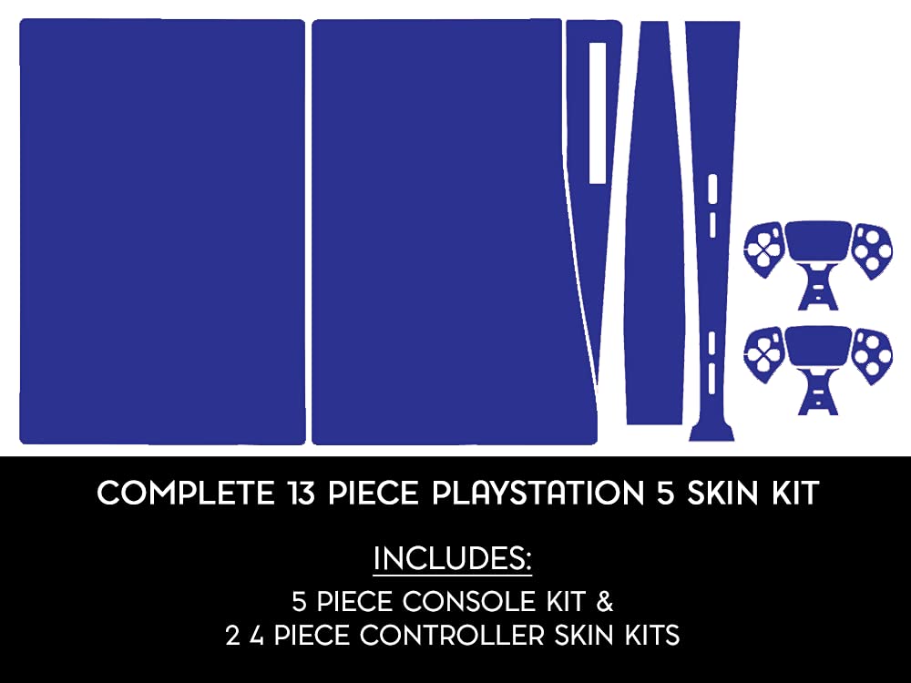 Brushed Blue Metal - Air Release Vinyl Decal Mod Skin Kit by System Skins - Compatible with PlayStation 5 Console (PS5)