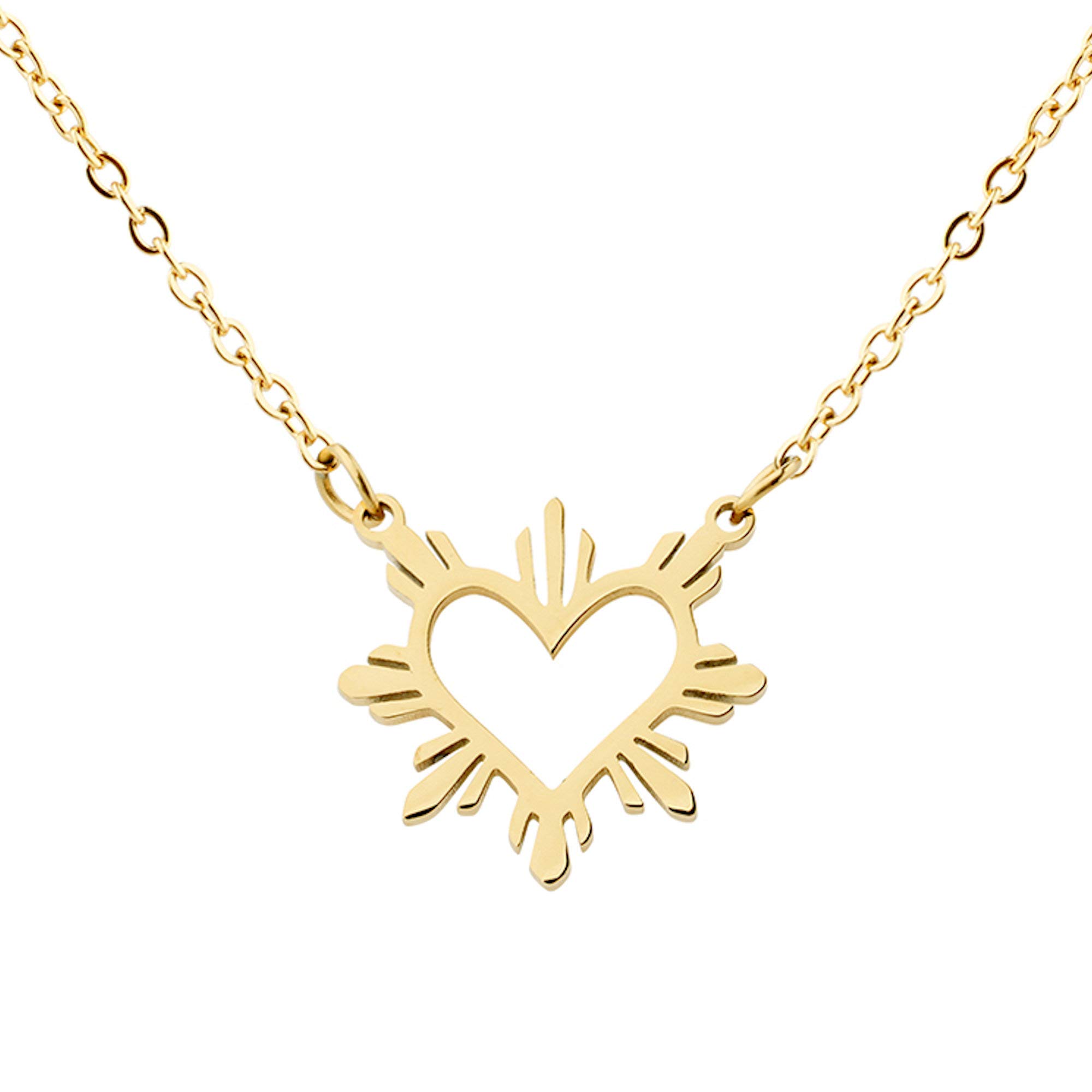 Philippine Heart Sun necklace, Filipino flag jewelry, Pinay pride (Gold)