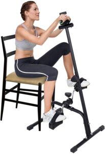 compact exercise bike, pedal exerciser bike hand arm leg and knee peddler adjustable fitness equipment for seniors elderly home pedal exercise bike for total body