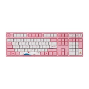 akko world tour tokyo 108-key r1 wired pink mechanical gaming keyboard, programmable with oem profiled pbt dye-sub keycaps and n-key rollover, mac/win compatible (akko cream yellow switch)