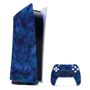 mightyskins gaming skin for ps5 / playstation 5 digital edition bundle - blue ice | protective viny wrap | easy to apply and change style | made in the usa