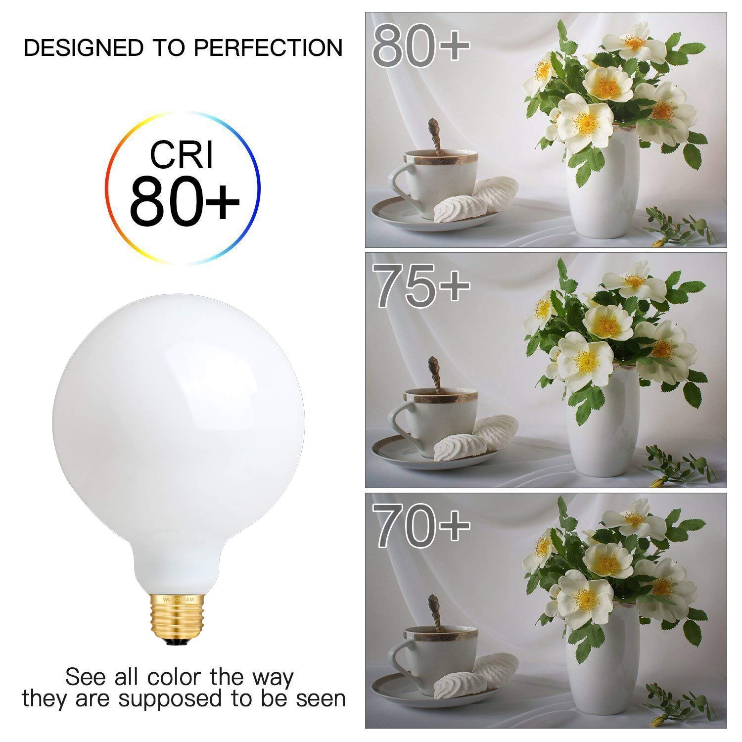 WUHOSTAM 15W Dimmable LED Large Globe Bulb 3000K Soft White Lighting, 90W Equivalent 900LM E26 Base, Vintage G125 Milky Pearl Opal White Glass LED Filament Light Bulbs, Smooth Dimming, 1 Pack