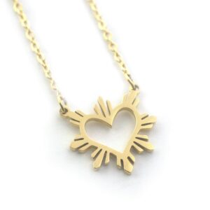 Philippine Heart Sun necklace, Filipino flag jewelry, Pinay pride (Gold)