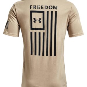 Under Armour Men's New Freedom Flag T-Shirt, Desert Sand (290)/Black, Medium