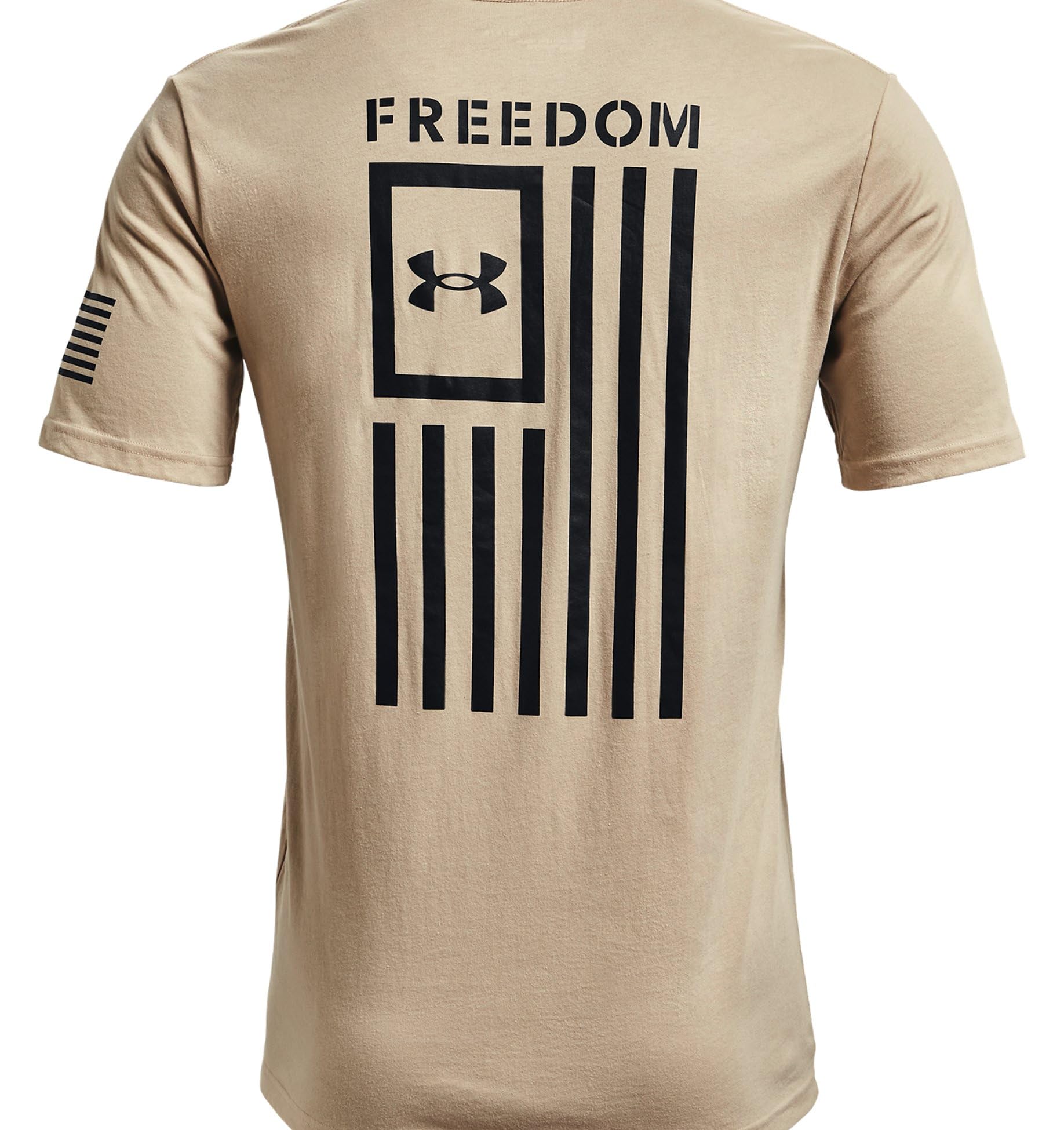 Under Armour Men's New Freedom Flag T-Shirt, Desert Sand (290)/Black, Medium