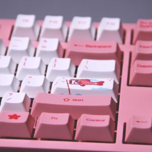 Akko World Tour Tokyo 108-Key R1 Wired Pink Mechanical Gaming Keyboard, Programmable with OEM Profiled PBT Dye-Sub Keycaps and N-Key Rollover, Mac/Win Compatible (Akko Cream Yellow Switch)