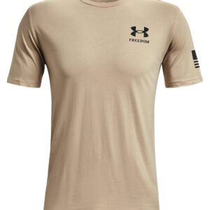 Under Armour Men's New Freedom Flag T-Shirt, Desert Sand (290)/Black, Medium