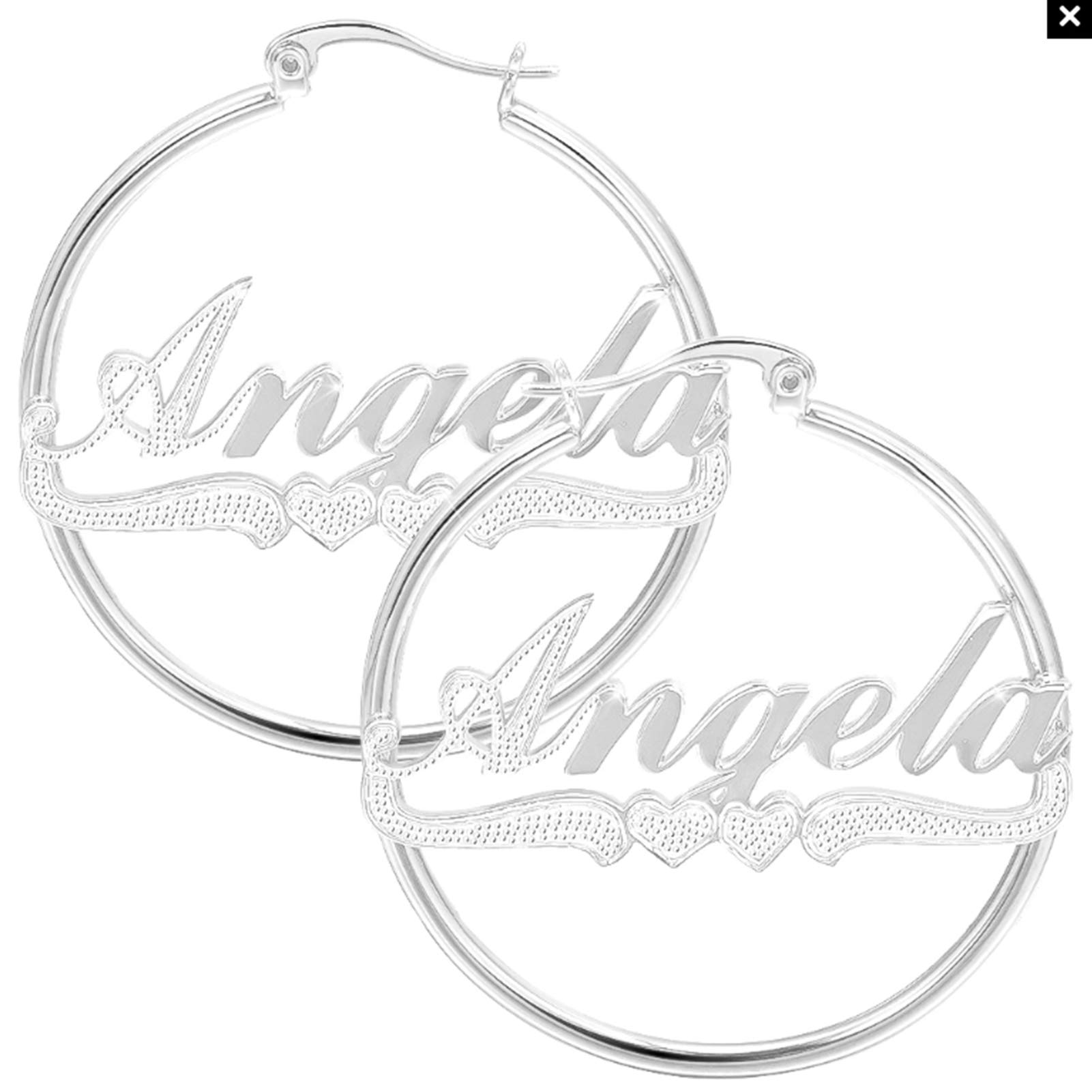 Custom Personalized Name Hoop Earrings 18k Gold Plated Custom Made Any Name Earrings with Heart Initial Earring as a Gift for Women