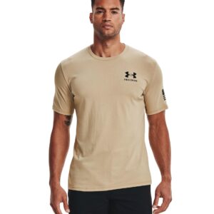 Under Armour Men's New Freedom Flag T-Shirt, Desert Sand (290)/Black, Medium