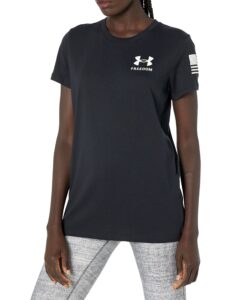 under armour womens new freedom flag t-shirt, black (001)/white, xx-large