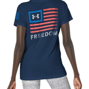 Under Armour Womens New Freedom Banner T-Shirt, Academy Blue (408)/Royal, Medium