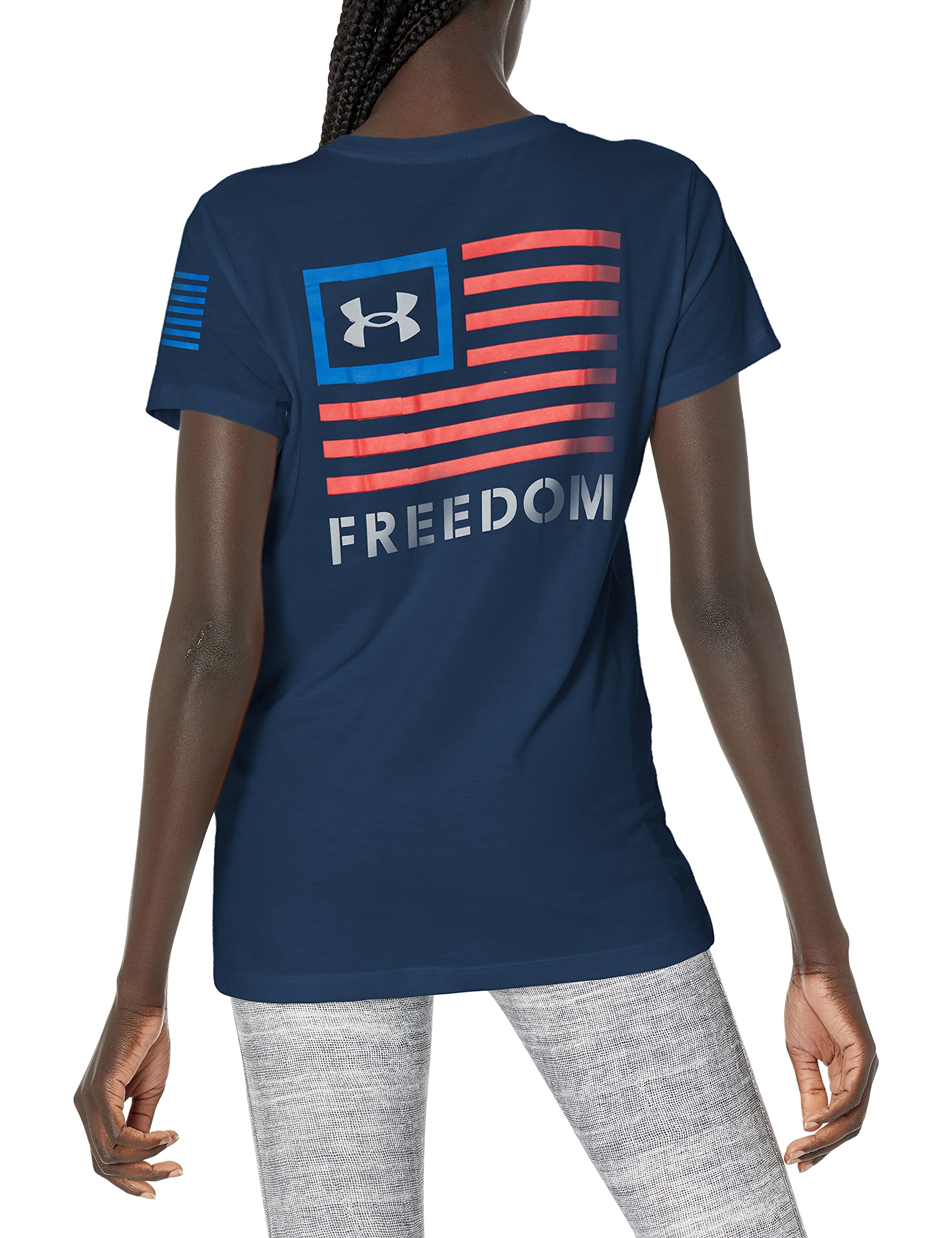 Under Armour Womens New Freedom Banner T-Shirt, Academy Blue (408)/Royal, Medium