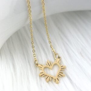 Philippine Heart Sun necklace, Filipino flag jewelry, Pinay pride (Gold)