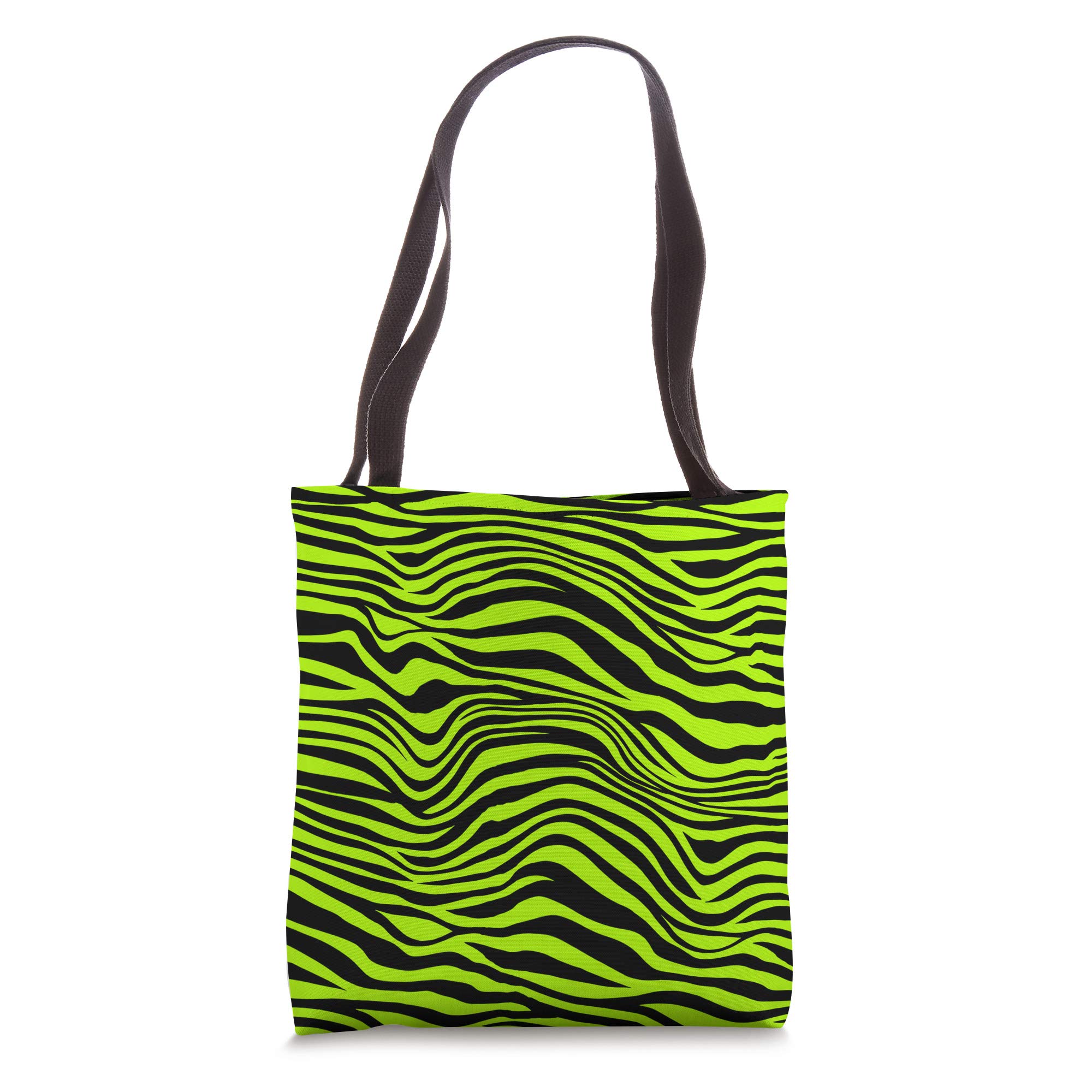 Bright and Bold Black and Green Tiger Print Animal Trendy Tote Bag