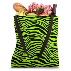 Bright and Bold Black and Green Tiger Print Animal Trendy Tote Bag