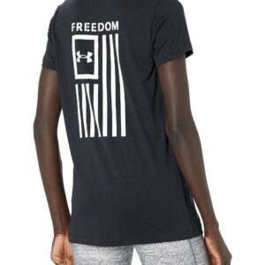 Under Armour Womens New Freedom Flag T-Shirt, Black (001)/White, XX-Large