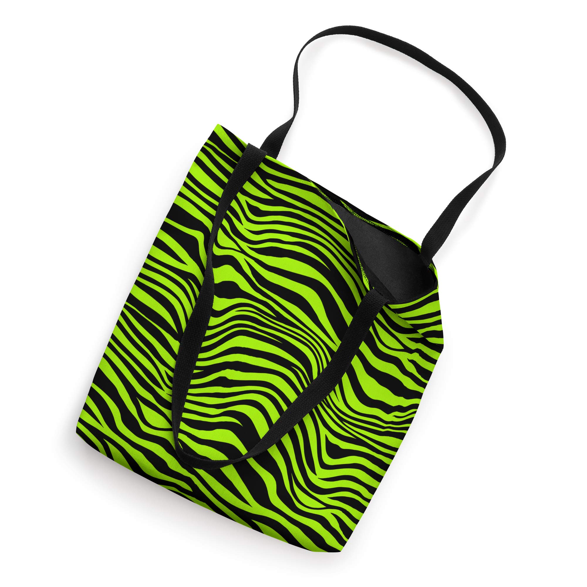 Bright and Bold Black and Green Tiger Print Animal Trendy Tote Bag