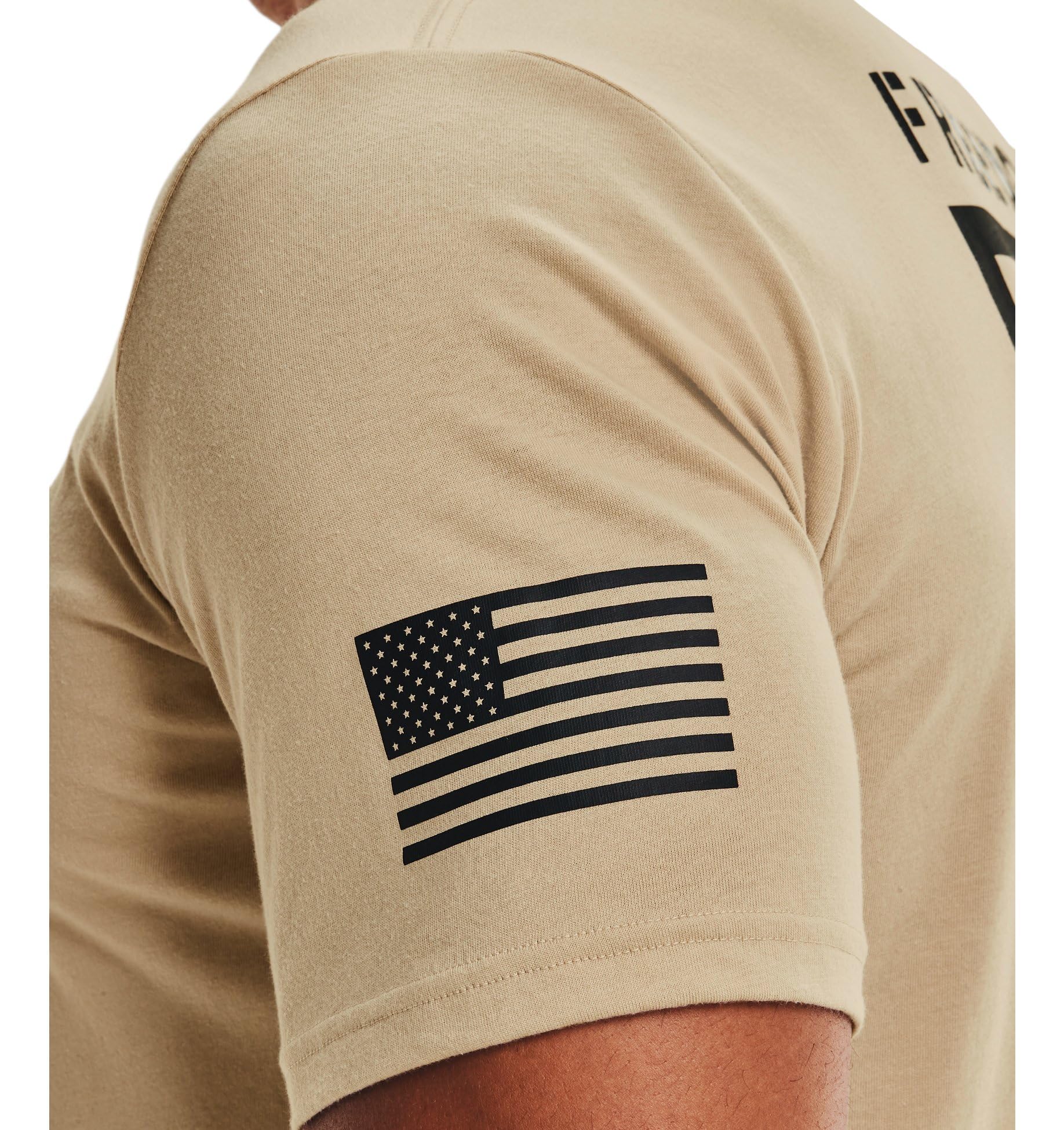 Under Armour Men's New Freedom Flag T-Shirt, Desert Sand (290)/Black, Medium