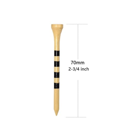 Zivisk Wooden Golf Tees 2-3/4 inch 100 Count, 2.75" Long Golf Wood Bamboo Tees(Natural Color&Green,70mm)