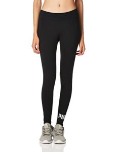 puma womens essentials logo leggings, puma black, large us