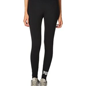 PUMA womens Essentials Logo Leggings, Puma Black, Large US