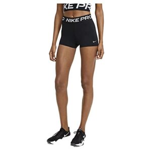 nike women's pro 365 3in shorts, black/white, s (46)