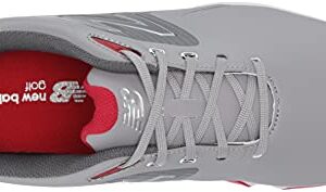 New Balance Men's Striker v2 Golf Shoe, Grey/Red, 9