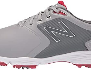 New Balance Men's Striker v2 Golf Shoe, Grey/Red, 9