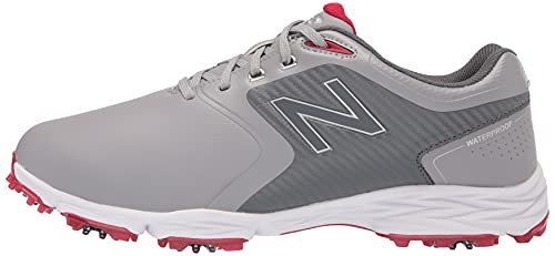 New Balance Men's Striker v2 Golf Shoe, Grey/Red, 9