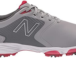 New Balance Men's Striker v2 Golf Shoe, Grey/Red, 9