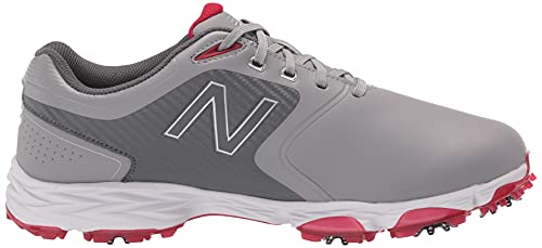 New Balance Men's Striker v2 Golf Shoe, Grey/Red, 9