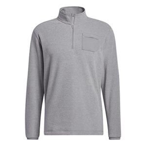 adidas men's primegreen quarter zip pullover, grey three melange, x-large