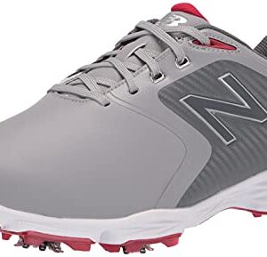 New Balance Men's Striker v2 Golf Shoe, Grey/Red, 9