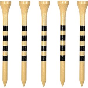 Zivisk Wooden Golf Tees 2-3/4 inch 100 Count, 2.75" Long Golf Wood Bamboo Tees(Natural Color&Green,70mm)