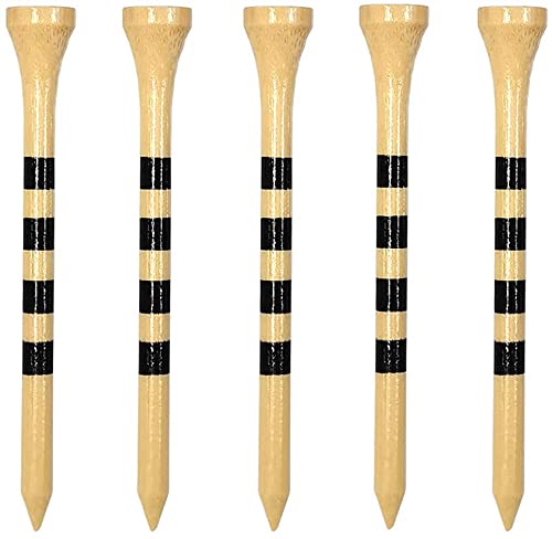 Zivisk Wooden Golf Tees 2-3/4 inch 100 Count, 2.75" Long Golf Wood Bamboo Tees(Natural Color&Green,70mm)