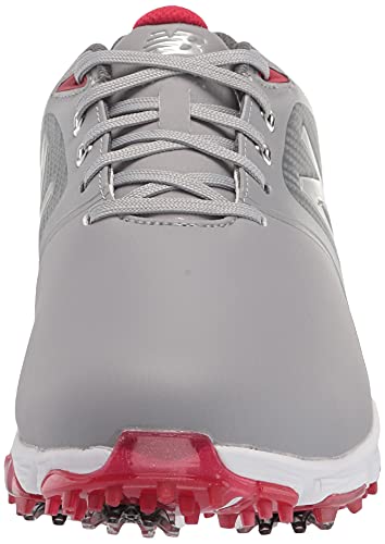 New Balance Men's Striker v2 Golf Shoe, Grey/Red, 9