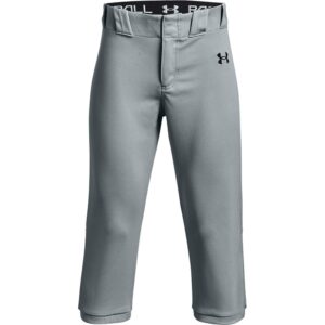 under armour boys' gameday vanish knicker 21 pants, baseball gray (075)/black, youth x-large