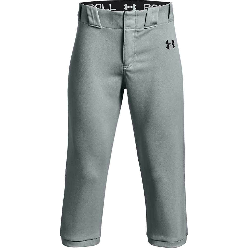 Under Armour Boys' Gameday Vanish Knicker 21 Pants, Baseball Gray (075)/Black, Youth X-Large