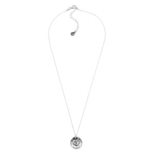 Silpada 'Language of Love' Heart Disc Pendant Necklace in Sterling Silver, 16" + 2"