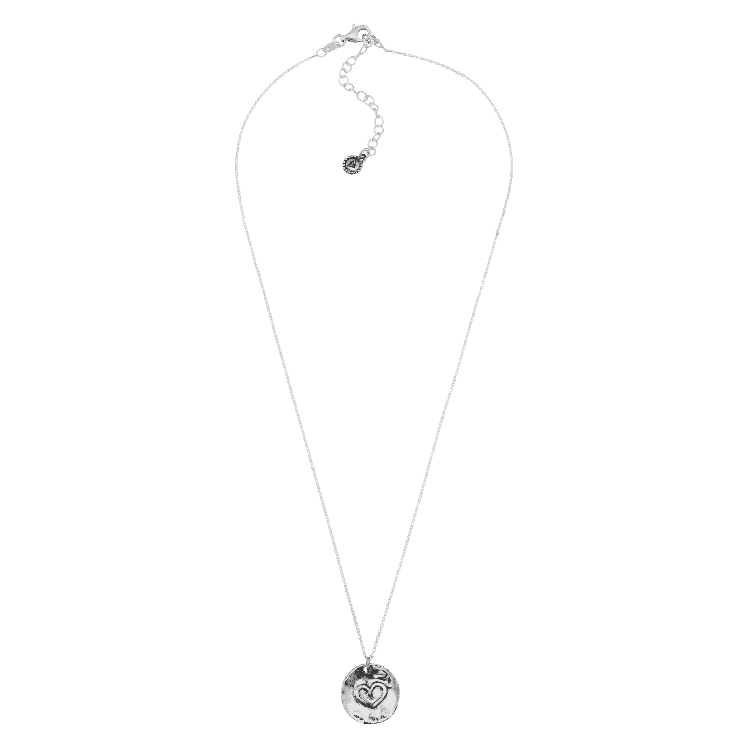 Silpada 'Language of Love' Heart Disc Pendant Necklace in Sterling Silver, 16" + 2"