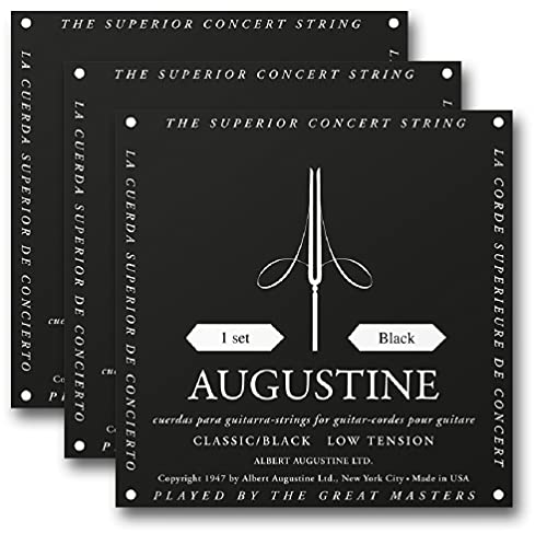 Classic Black Low Tension Classical Guitar Strings (3-pack)