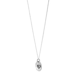 Silpada 'Language of Love' Heart Disc Pendant Necklace in Sterling Silver, 16" + 2"