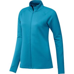 adidas women's standard textured recycled materials full zip pullover, sonic aqua, x-small