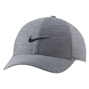 nike adult legacy 91 strapback golf hat cap (one size, heather grey/black)