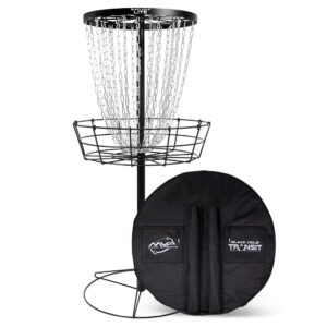 mvp disc sports black hole lite disc golf basket with transit bag