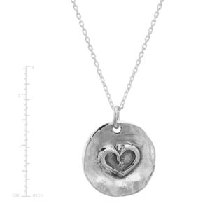 Silpada 'Language of Love' Heart Disc Pendant Necklace in Sterling Silver, 16" + 2"